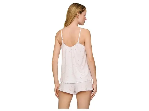 Eberjey Gisele Tenceltm Printed Modal Ruffle Cami Shortie Short Set Pajama Sets Petite Batik Denim - Pink