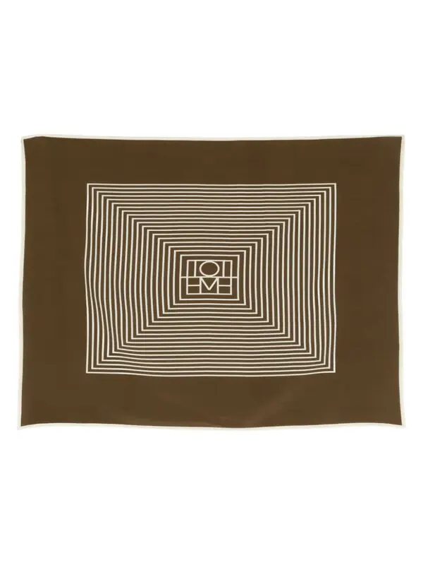 TOTEME Logo-print Silk Scarf - Brown