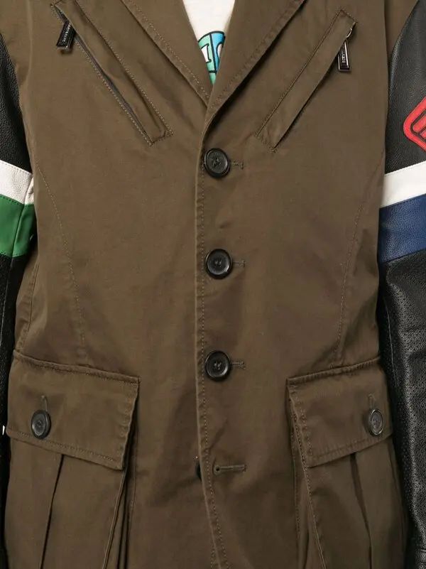 Dsquared2 Biker-style Jacket With Contrast Sleeves