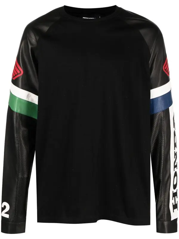 Dsquared2 Contrast Sleeve Cotton Sweatshirt - Black