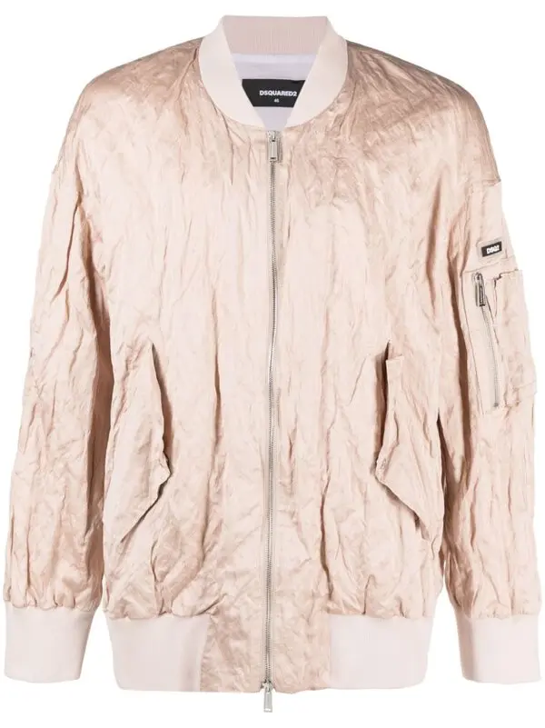 Dsquared2 Crinkled-effect Cotton Jacket - Neutrals