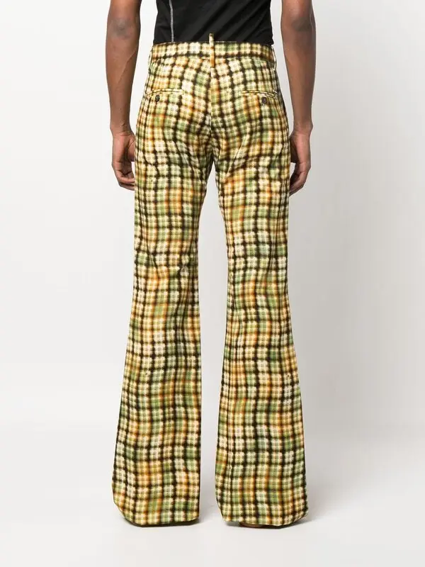 Dsquared2 Check-pattern Cotton Flared Trousers