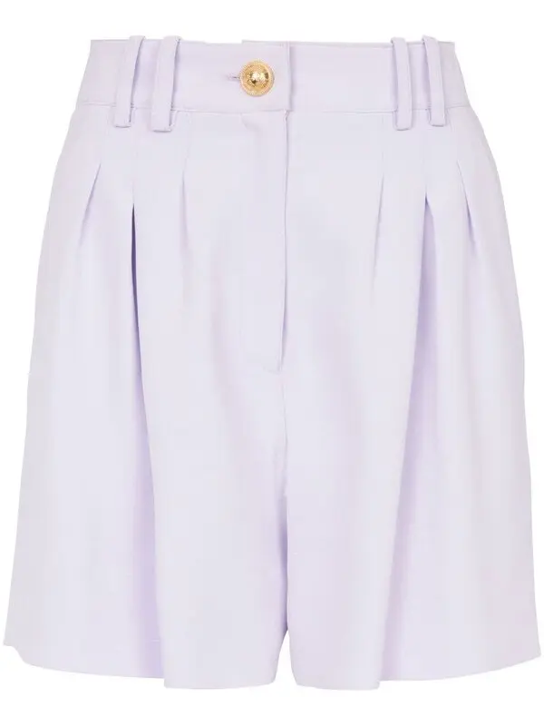 Balmain Piqué-weave High-waist Shorts