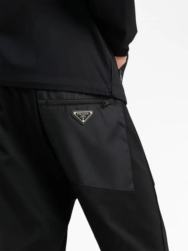 Prada Logo-plaque Slim-fit Trousers