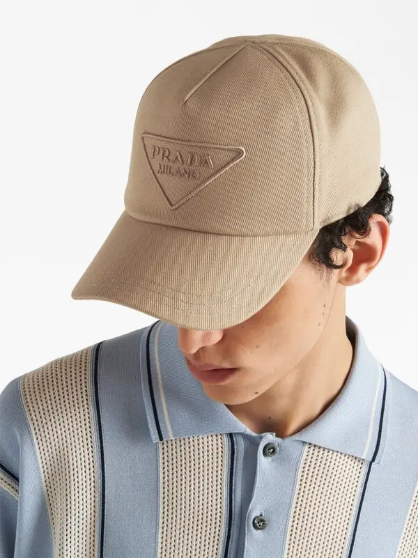 Prada Logo-embroidered Baseball Cap - Neutrals