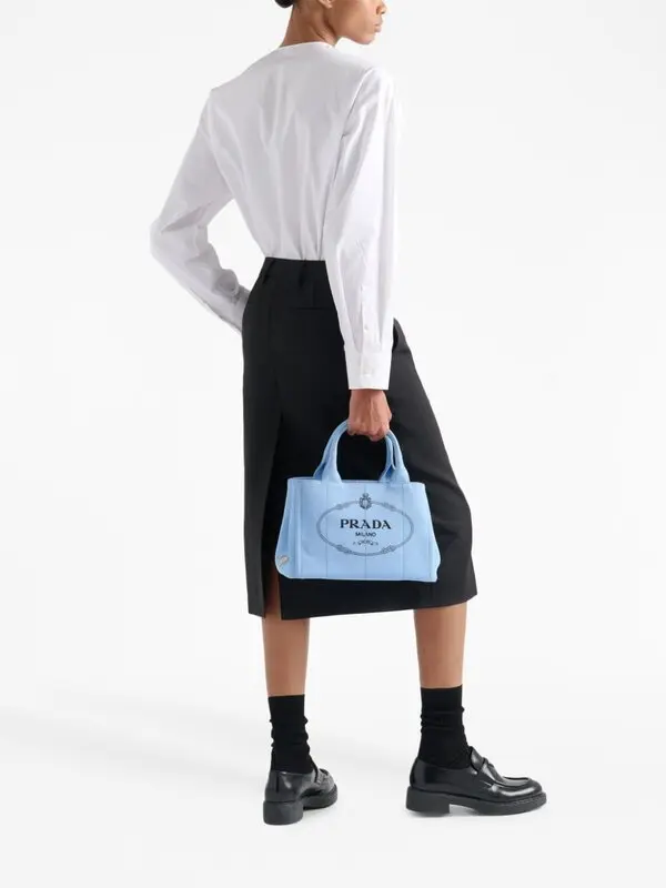 Prada Logo-print Canvas Tote Bag