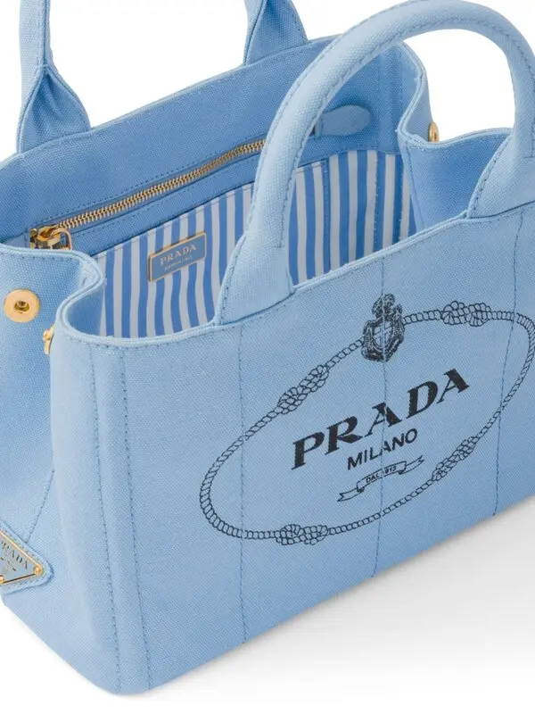 Prada Logo-print Canvas Tote Bag