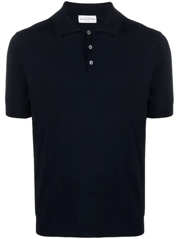 BALLANTYNE Short-sleeve Cotton Polo Shirt - Blue