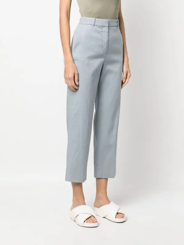 JOSEPH High Waisted Cropped Trousers - Blue