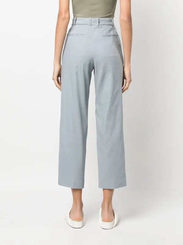 JOSEPH High Waisted Cropped Trousers - Blue