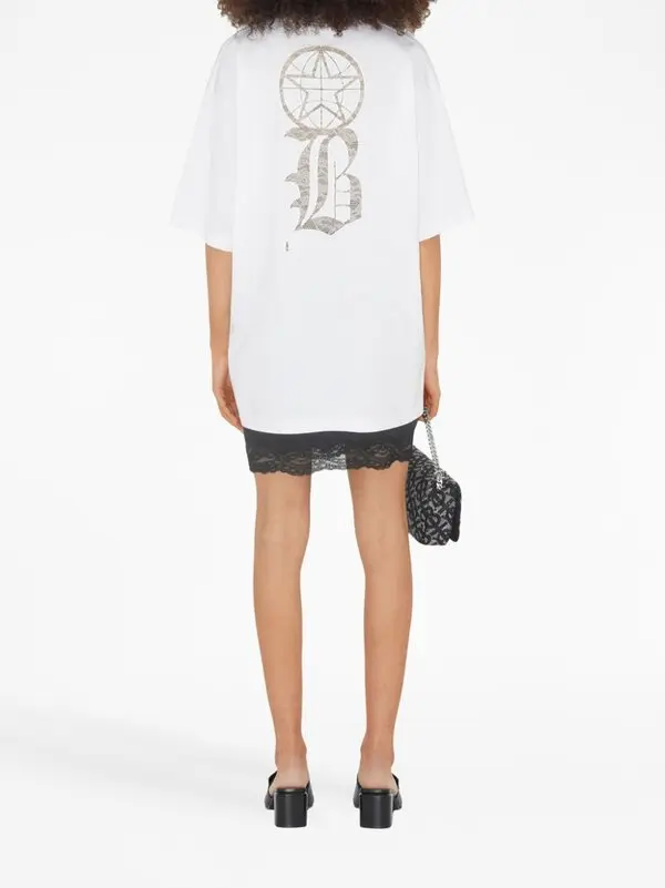 Burberry Lace Logo-detail Cotton T-shirt