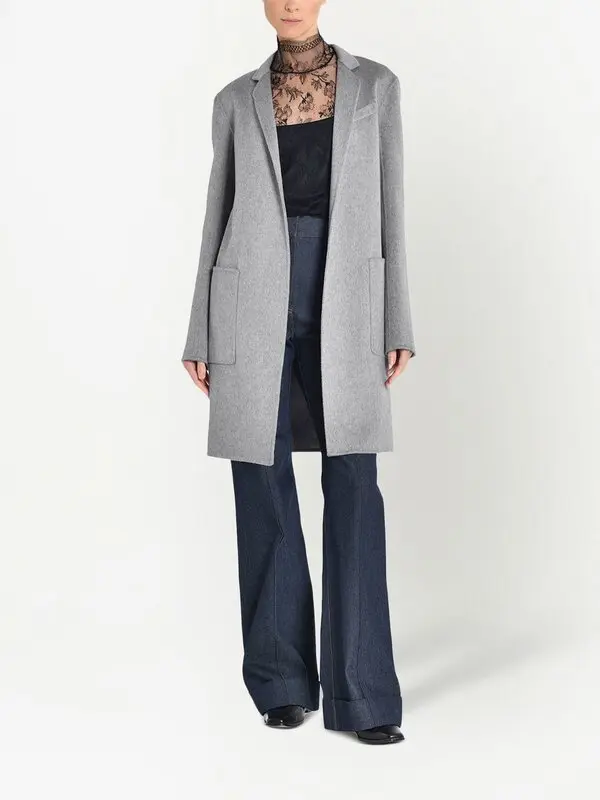 Adam Lippes Gina Open-front Cashmere Coat - Grey
