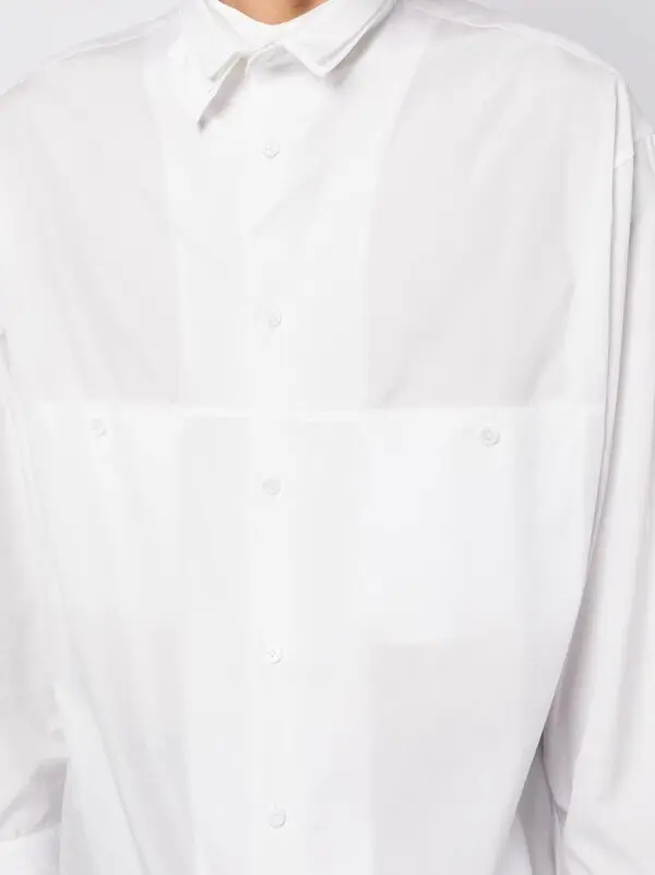 Yohji Yamamoto Panelled Slim-cut Cotton Shirt