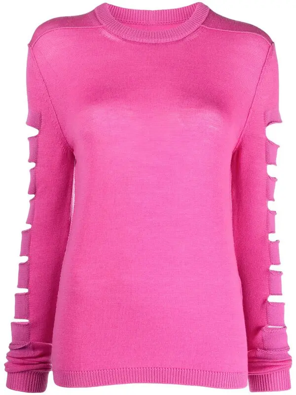 Rick Owens Ribbed Trim Cut-out Jumper - Pink