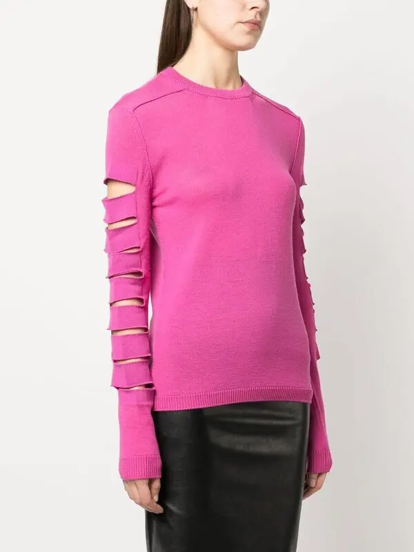 Rick Owens Ribbed Trim Cut-out Jumper - Pink