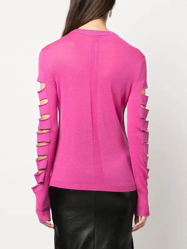 Rick Owens Ribbed Trim Cut-out Jumper - Pink