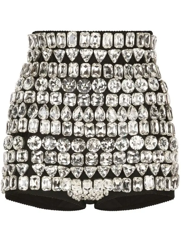 Dolce & Gabbana Kim High-waisted Embellished Briefs - Black