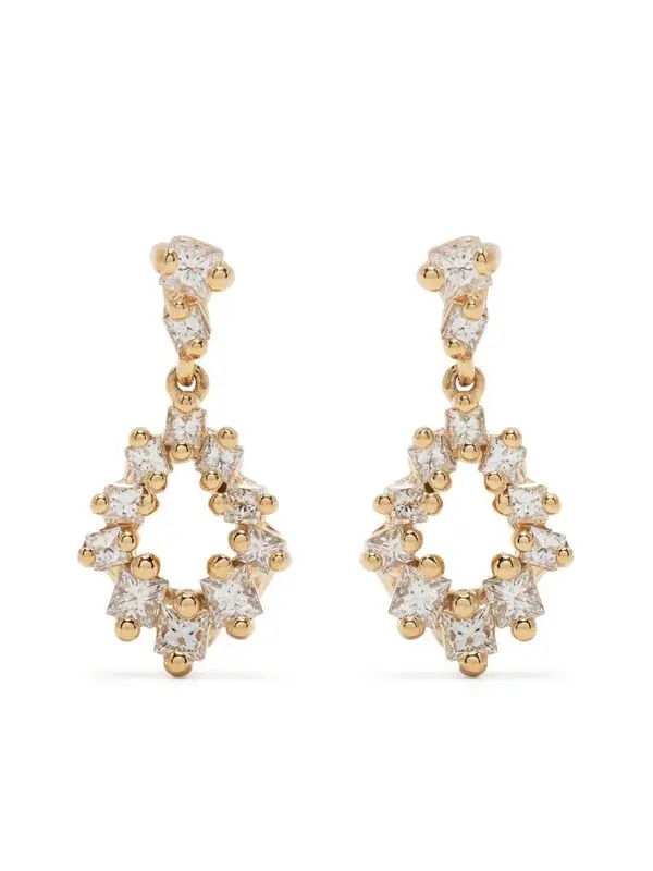 SUZANNE KALAN 18kt Yellow Diamond Drop Earrings - Gold