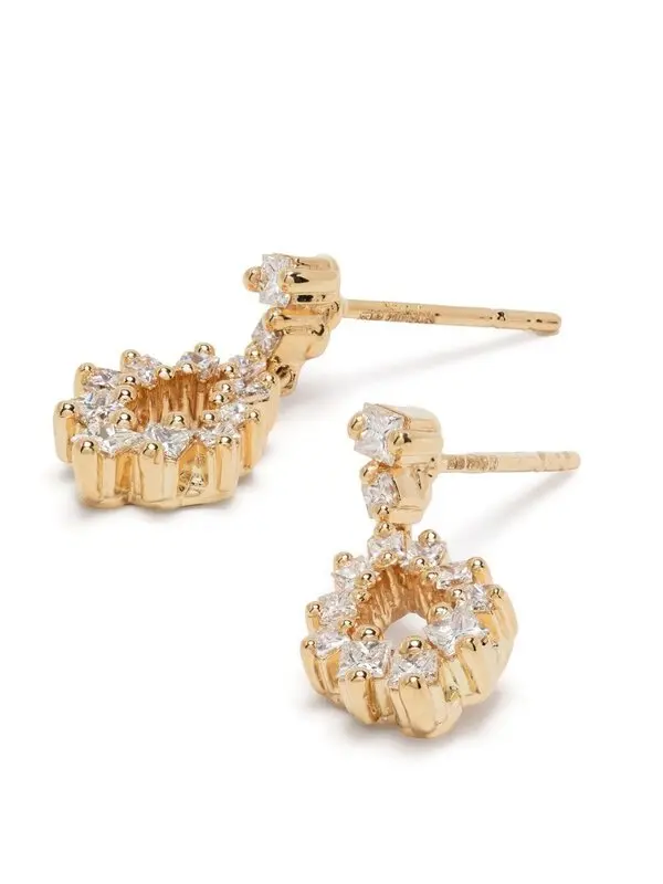 SUZANNE KALAN 18kt Yellow Diamond Drop Earrings