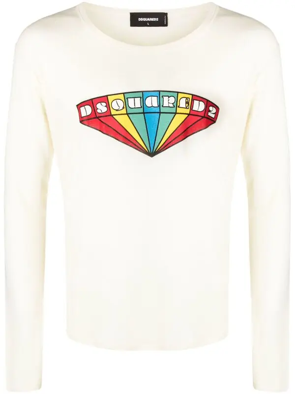 Dsquared2 Graphic-print Wool Sweatshirt - Neutrals