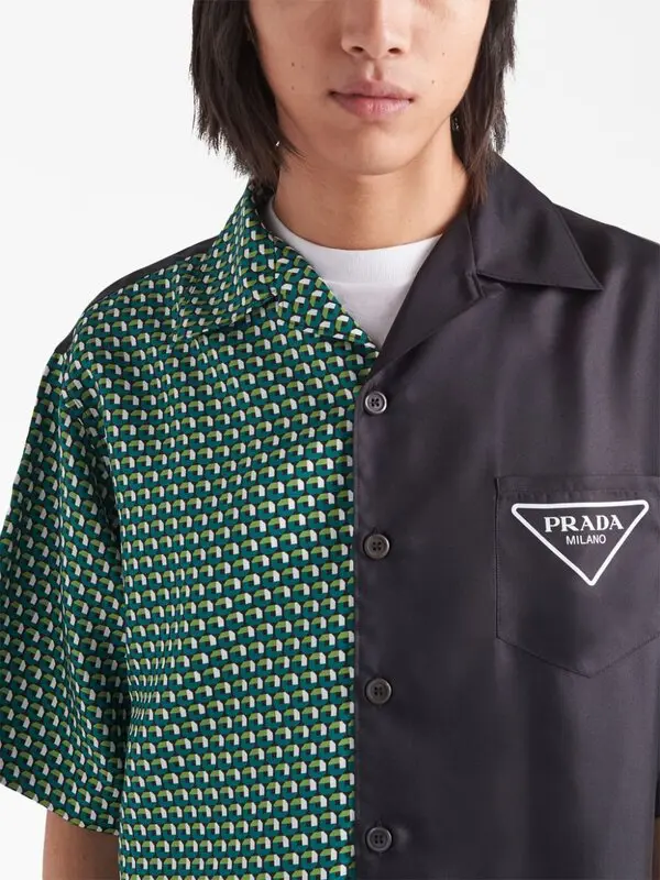 Prada Double Match Silk Shirt - Green | Editorialist