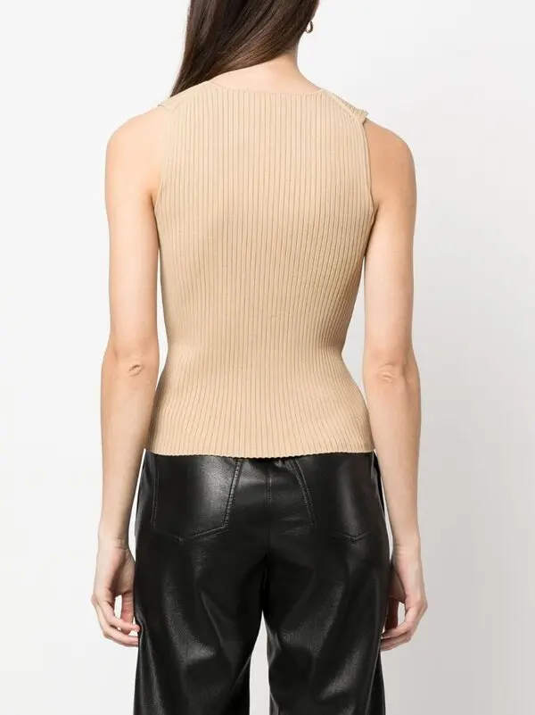 Nanushka Shaped-bustier Knitted Top - Brown