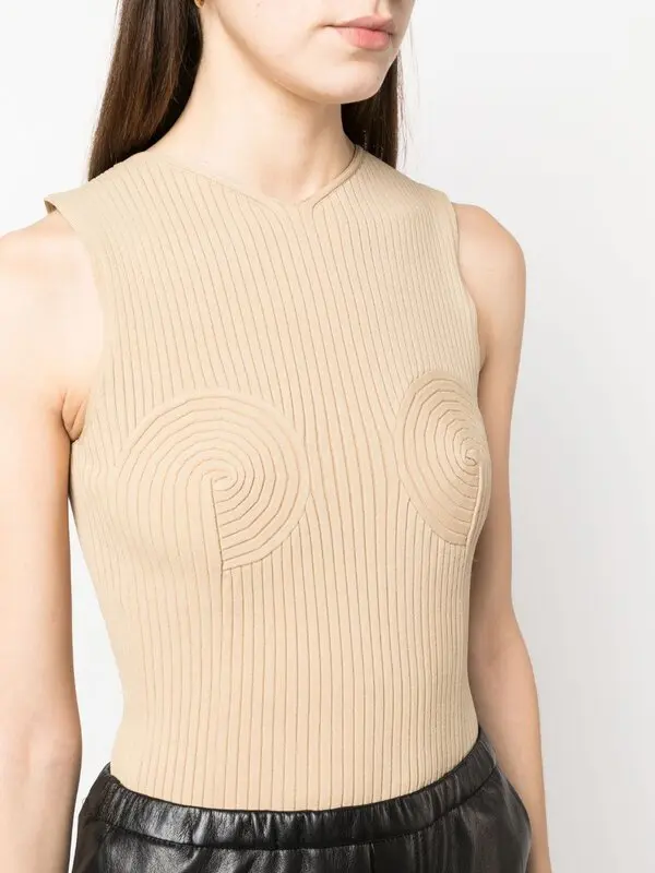 Nanushka Shaped-bustier Knitted Top - Brown