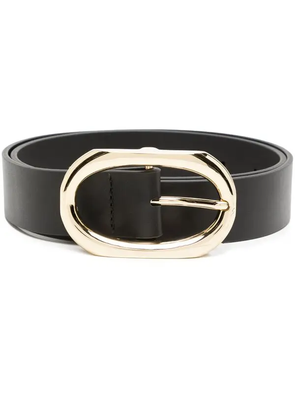 ANINE BING Signature Link Calf-leather Belt - Black
