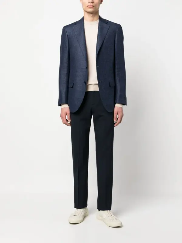 Corneliani Single-breasted Linen/flax Blend Blazer