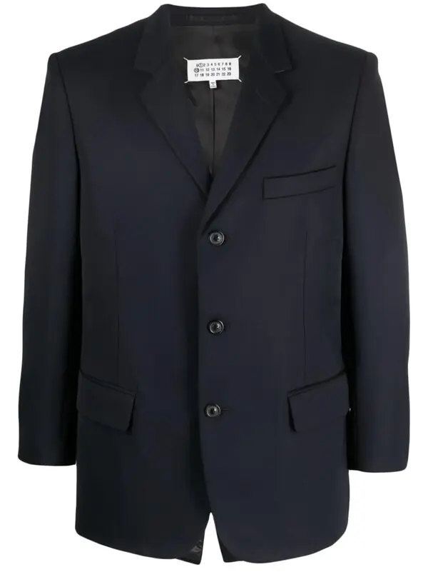 MAISON MARGIELA Single-breasted Wool Blazer - Blue