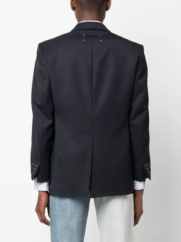 MAISON MARGIELA Single-breasted Wool Blazer - Blue