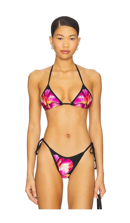 L*Space Lotus Bikini Top - After Midnight Hibiscus