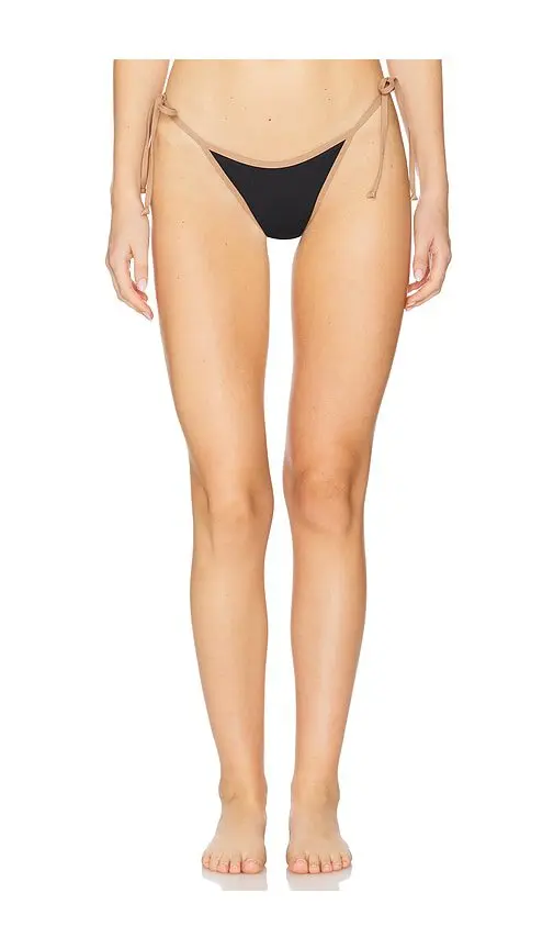 L*Space Levy Bikini Bottom - Black & Saddle