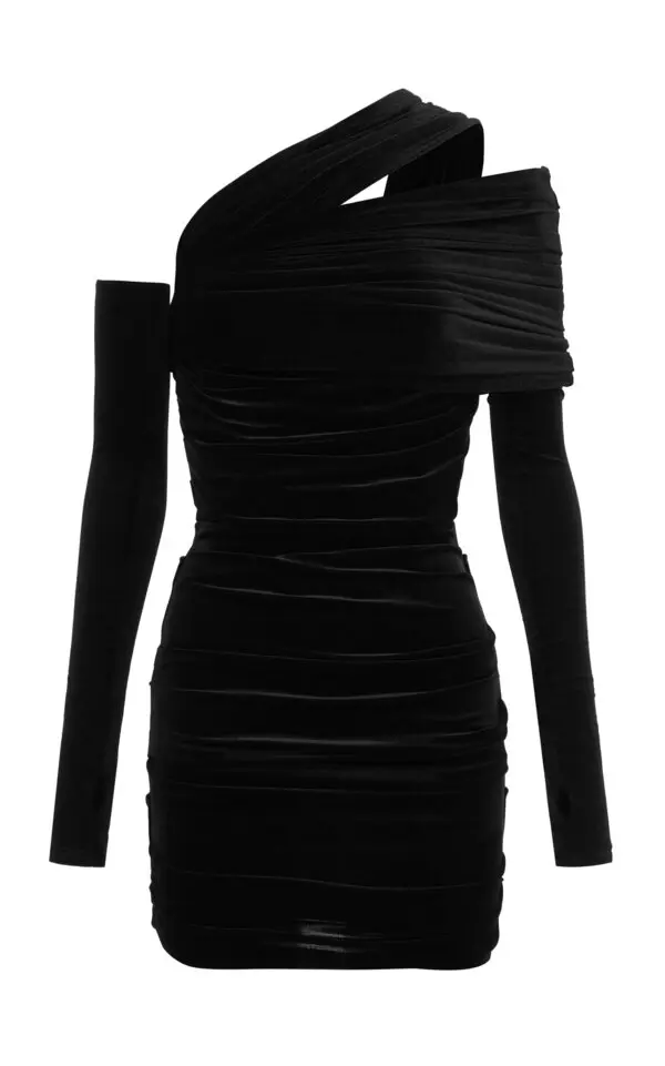 Alex Perry Laken Convertible Velvet Mini Dress Au 8 In Black - 70% Off |  Editorialist