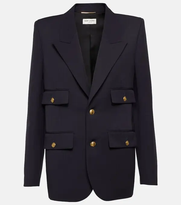 Saint Laurent Single-breasted Grain De Poudre Blazer