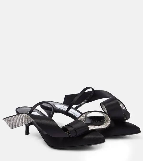 AREA X Sergio Rossi Marquise Crystal-embellished Sandals - Black