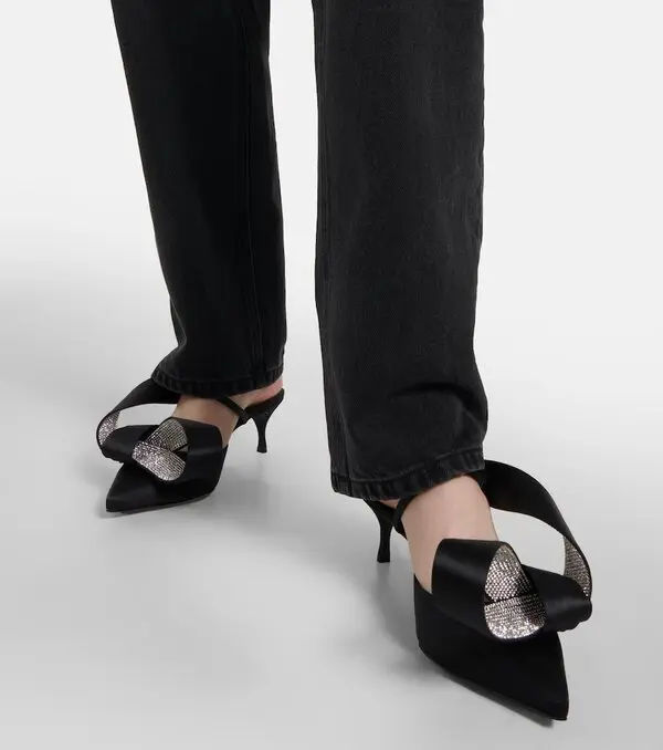 AREA X Sergio Rossi Marquise Crystal-embellished Sandals - Black