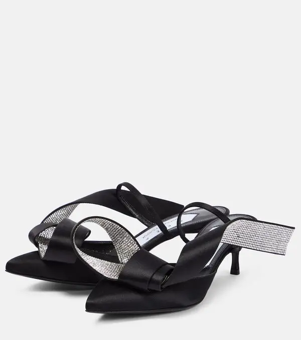 AREA X Sergio Rossi Marquise Crystal-embellished Sandals - Black
