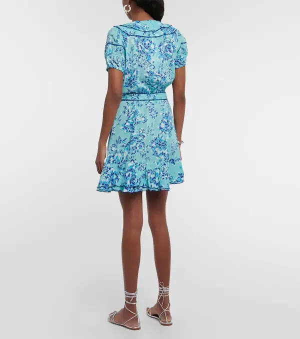 Poupette St Barth Aude Printed Wrap Mini Dress - Multicoloured