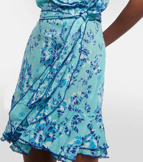 Poupette St Barth Aude Printed Wrap Mini Dress - Multicoloured