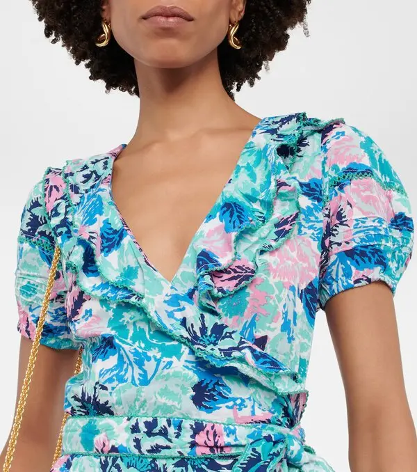 Poupette St Barth Aude Printed Wrap Mini Dress - Multicoloured