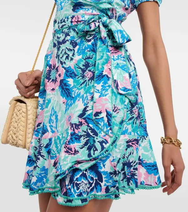 Poupette St Barth Aude Printed Wrap Mini Dress - Multicoloured