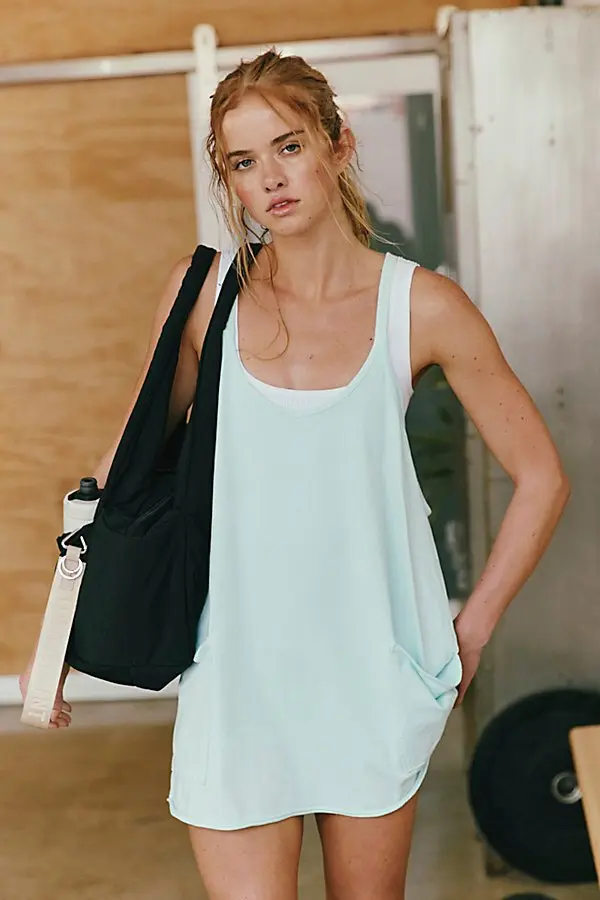 Free People Hot Shot Mini Dress With Built-in Shorts - Frosty