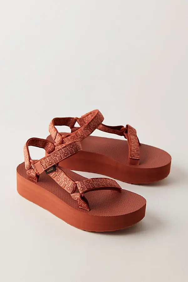 Teva Flatform Universal Sandals - Crafted Floral Vintage Brown
