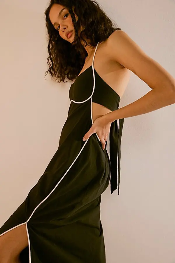 knee length dresses for ladies Buy Butter-Yellow Cotton Midi Dress – Square Neck, Flowy Summer Wear main image 1