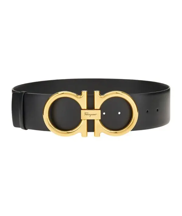 FERRAGAMO High Waist Gancini Belt - Black