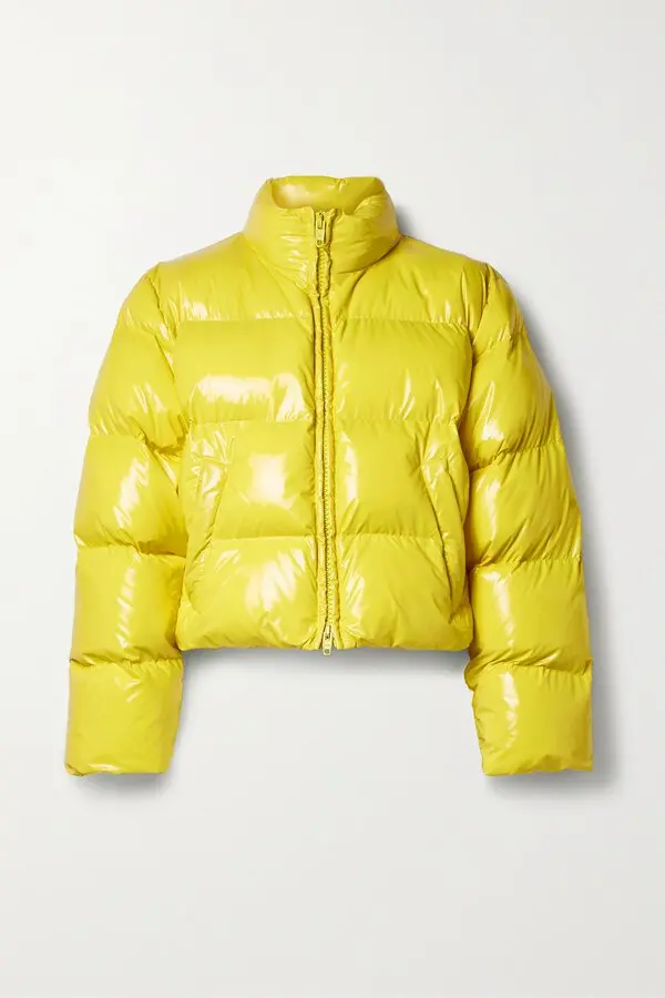 Balenciaga Cropped Quilted Padded Glossed-shell Coat