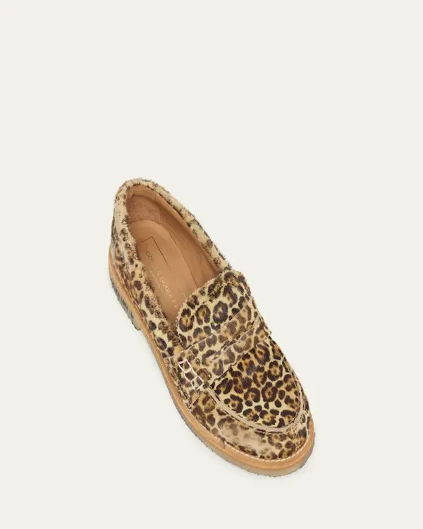 GOLDEN GOOSE Jerry Leopard Penny Loafers