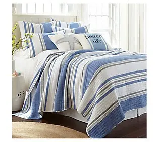 LEVTEX HOME St Bart 3-piece Stripe King/cal Kin G Quilt Set - One-color