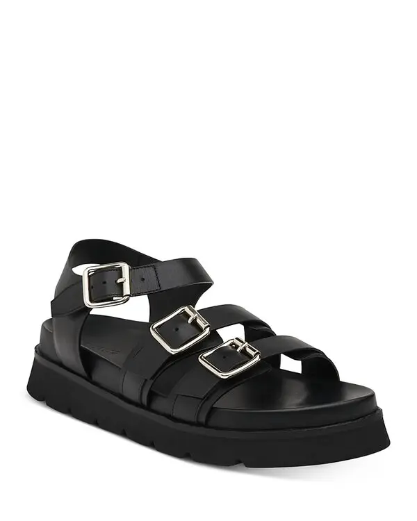 Whistles Jemma Triple Buckle Flatform Sandals - Black